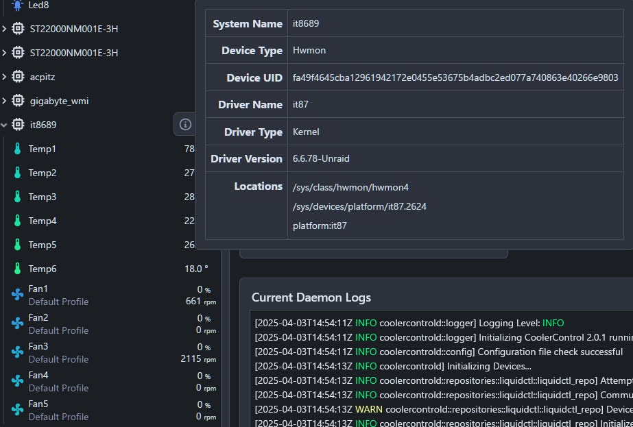 Unraid | CoolerControl